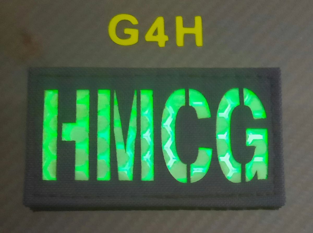 Laser cut cyflect HMCG Coastguard velcro patch